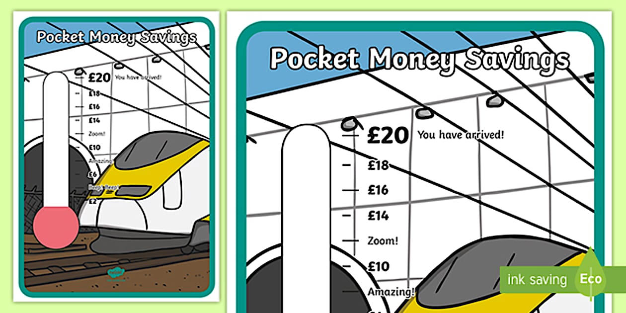 Editable Transport-Themed Pocket Money Savings Chart