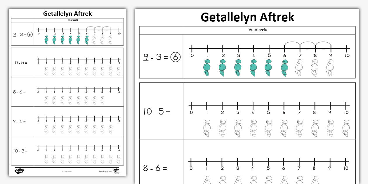 Grondslagfase Atrek vanaf 10 Getallelyn Werkblad - Twinkl