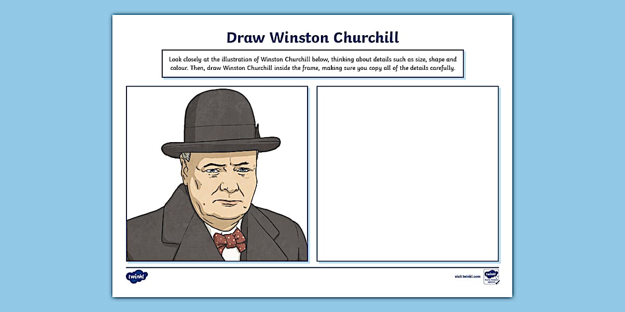 Winston Churchill Drawing Art Activity (Teacher-Made)