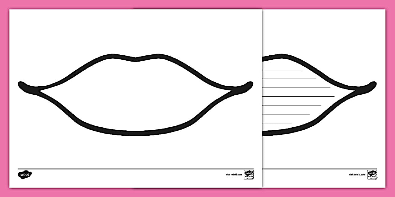 Lips Writing Template (teacher made) - Twinkl