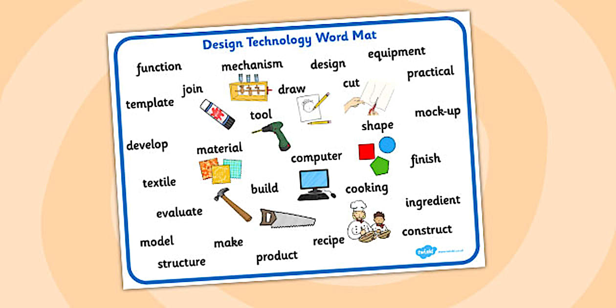 Design Technology Word Mat (teacher made) - Twinkl