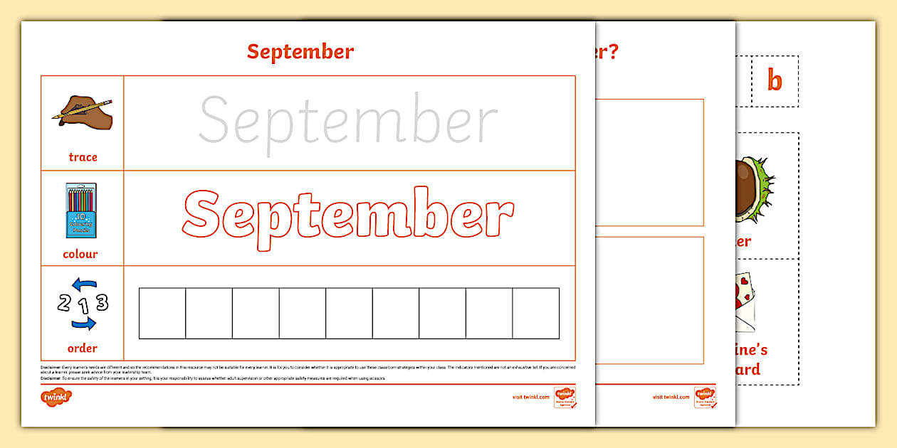 September Activity Sheets (teacher made) - Twinkl