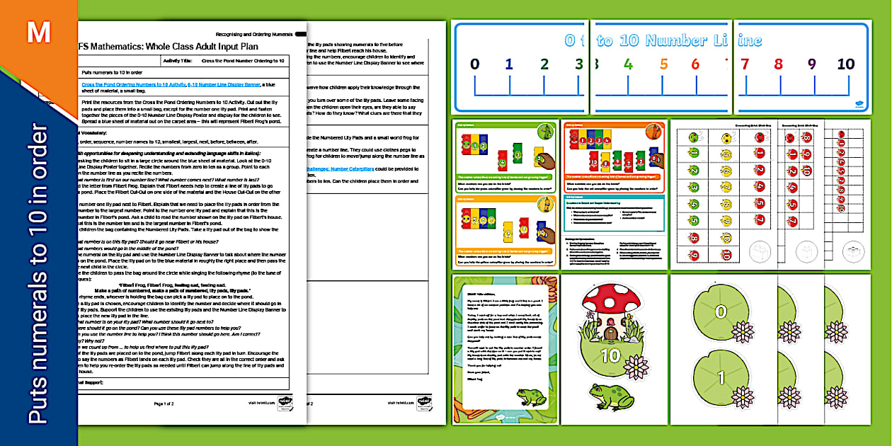EYFS Maths: Cross the Pond Ordering Numbers to 10 Adult Input Plan