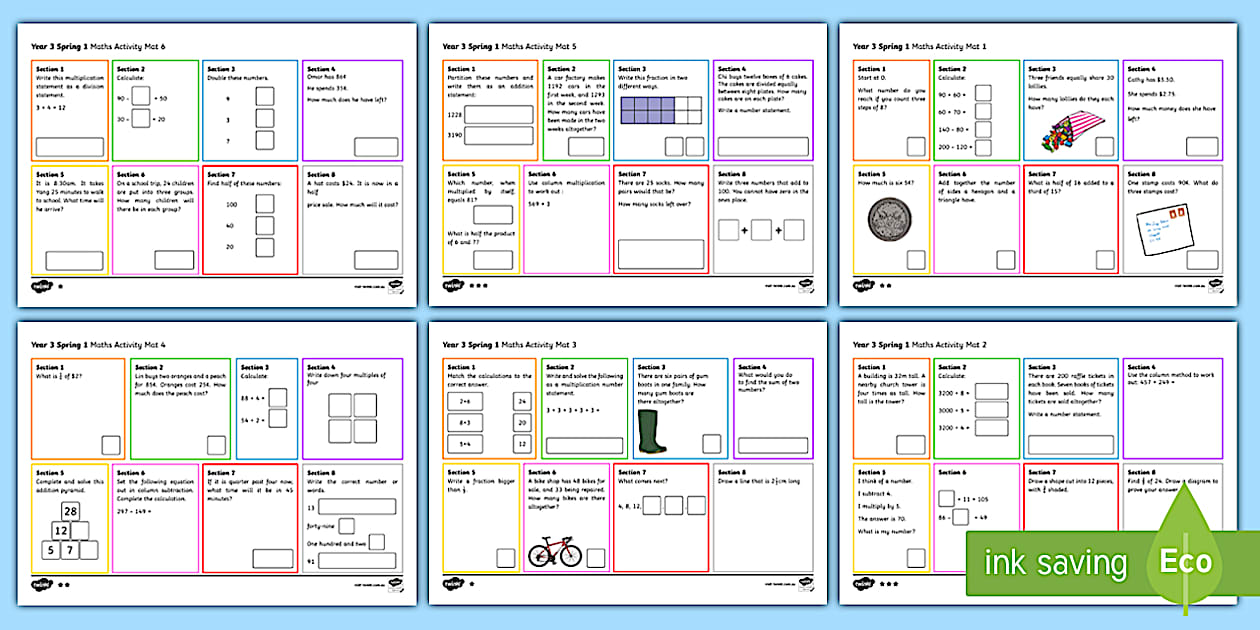 Year 3 Spring 1 Australian Maths Activity Mats - Twinkl