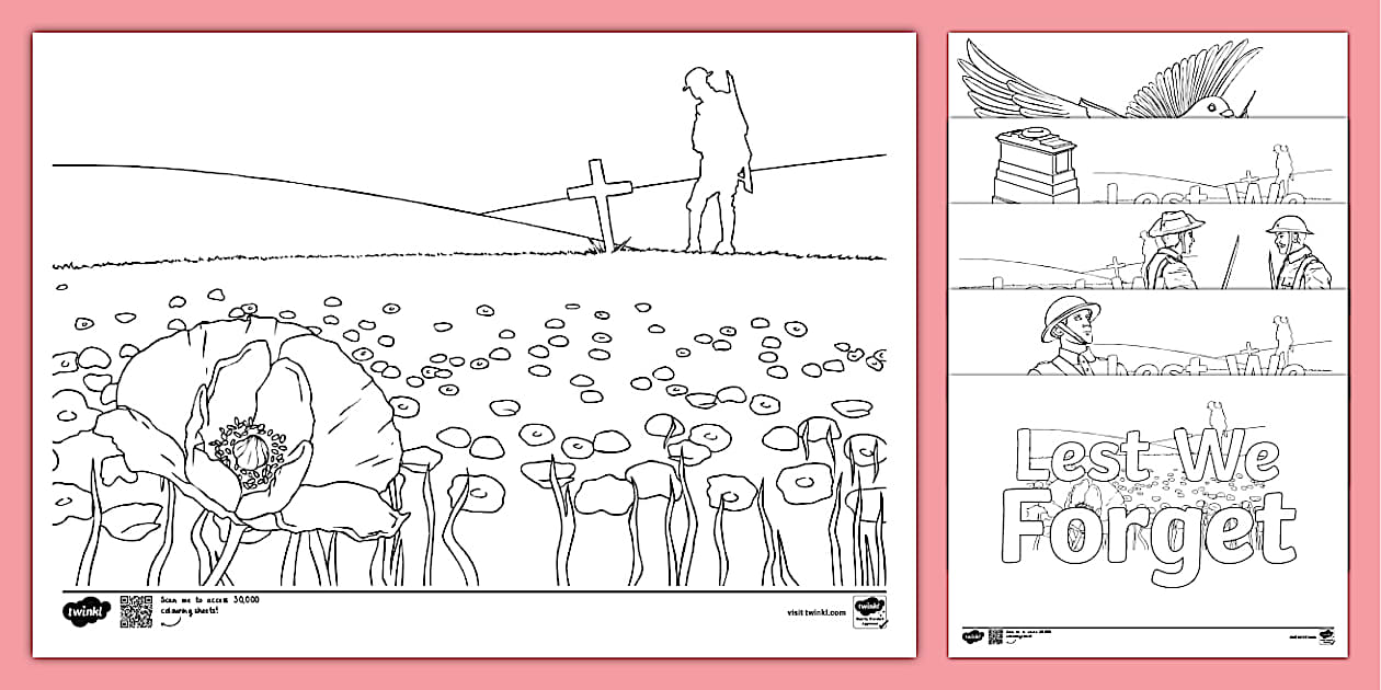 Remembrance Day Coloring Pages (Teacher-Made) - Twinkl