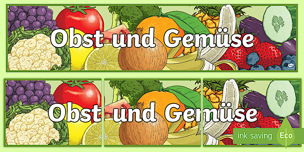 Cursive Fruit and Vegetables Topic Banner - Twinkl