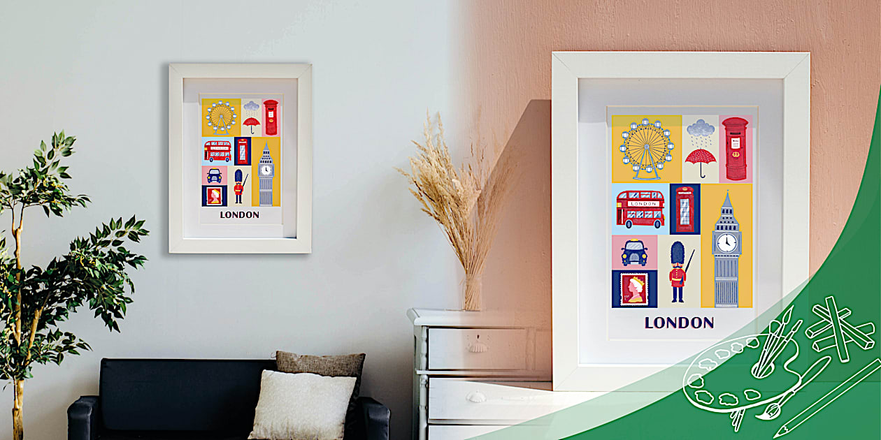 London City Icons and Landmarks Travel Poster (teacher made)