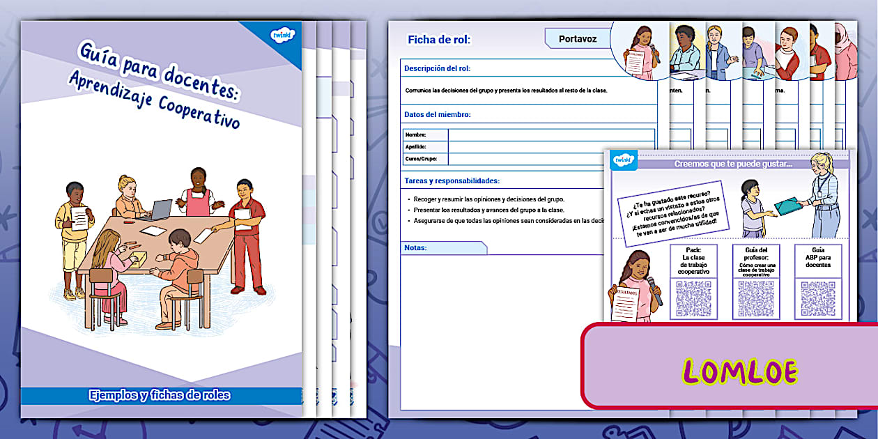 Guía para docentes: Aprendizaje Cooperativo - Ejemplos y fichas de roles