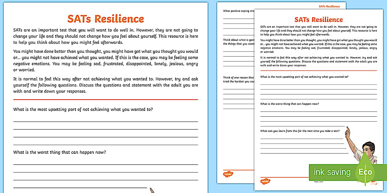 SATS Resilience Worksheet - Twinkl