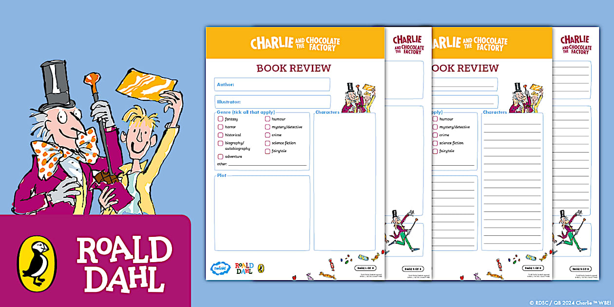 FREE! - 'Charlie and the Chocolate Factory' Book Review Activity