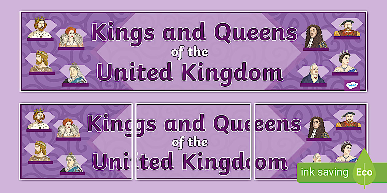 Kings and Queens of the United Kingdom Display Banner