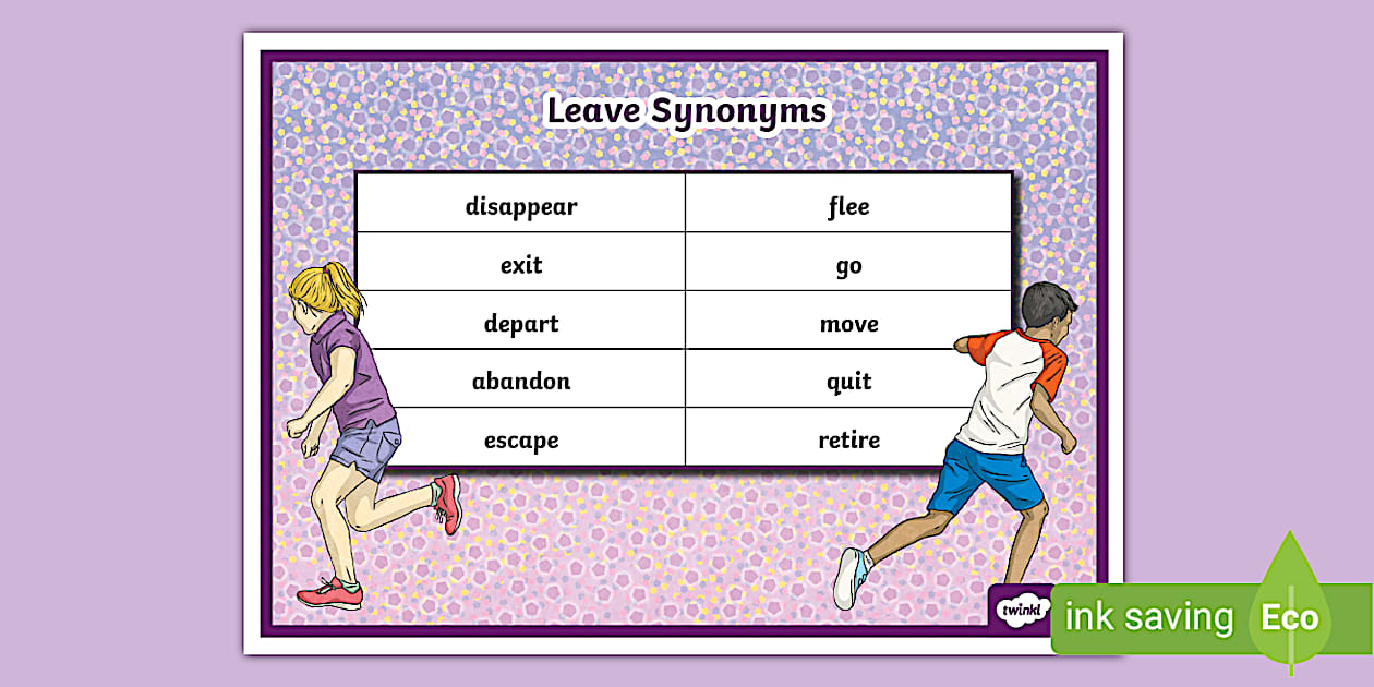 Leave Synonyms Word Mat (teacher made) - Twinkl
