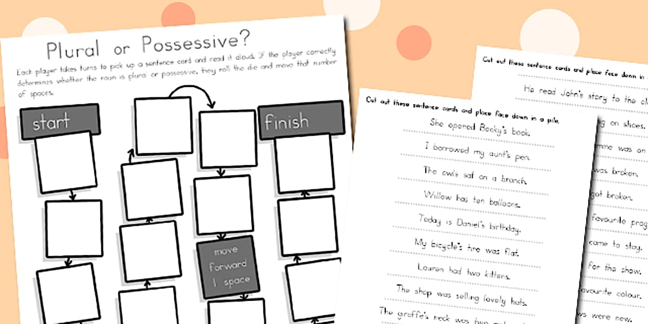Possessive and Plural Noun Game - ESL Possessives Resources