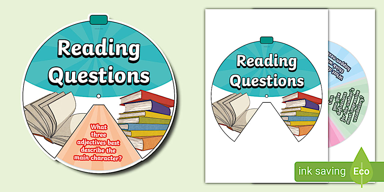 Reading Questions Spinning Wheel (teacher made) - Twinkl