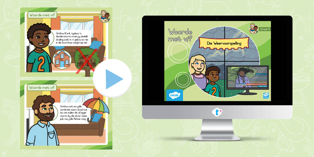 Graad 3 Klanke PowerPoint Woorde met v/f (Teacher-Made)