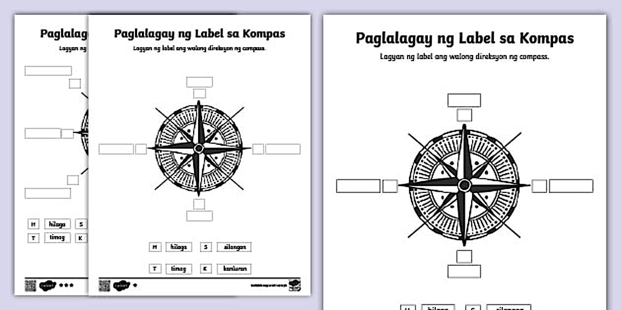 Paglalagay ng Label sa mga Direksyon ng Kompas | Grade 1 | Twinkl