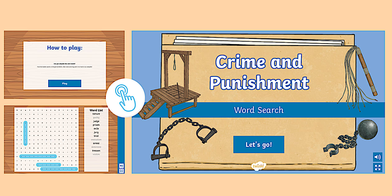 Crime and Punishment Interactive Word Search - Twinkl