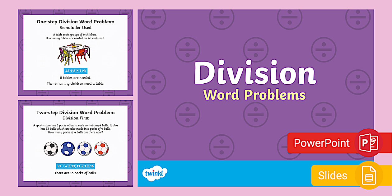 Division Word Problems PowerPoint & Google Slides for 3rd-5th Grade