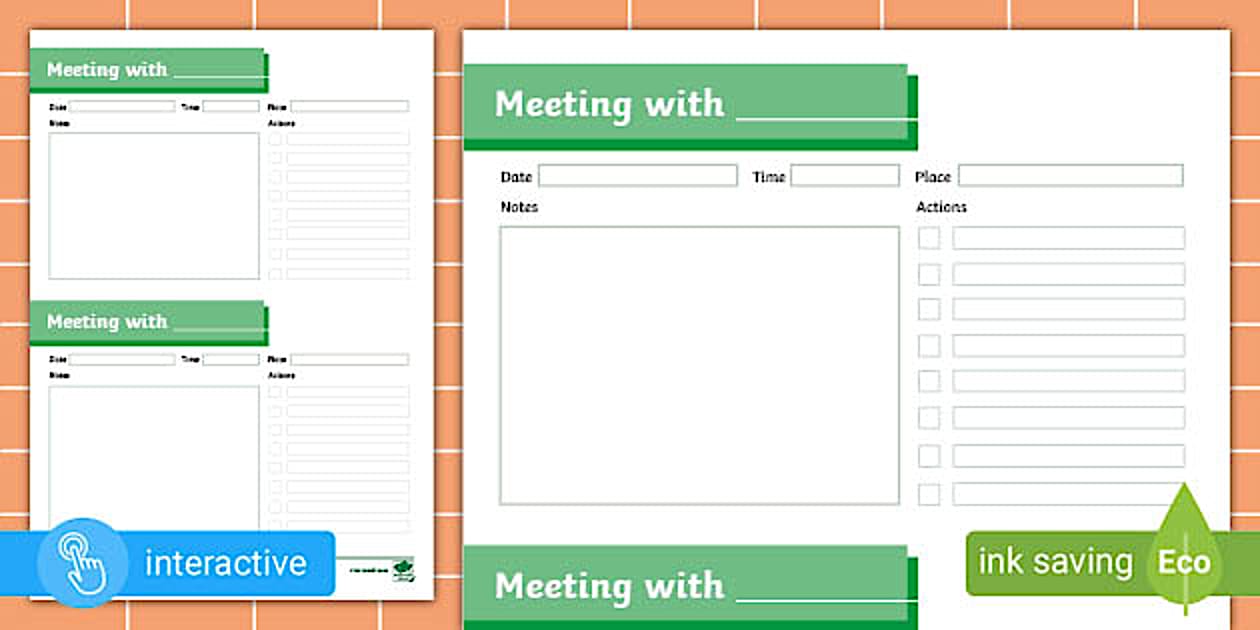 Meeting Notes - Planner Insert | Twinkl Busy Bees - Twinkl
