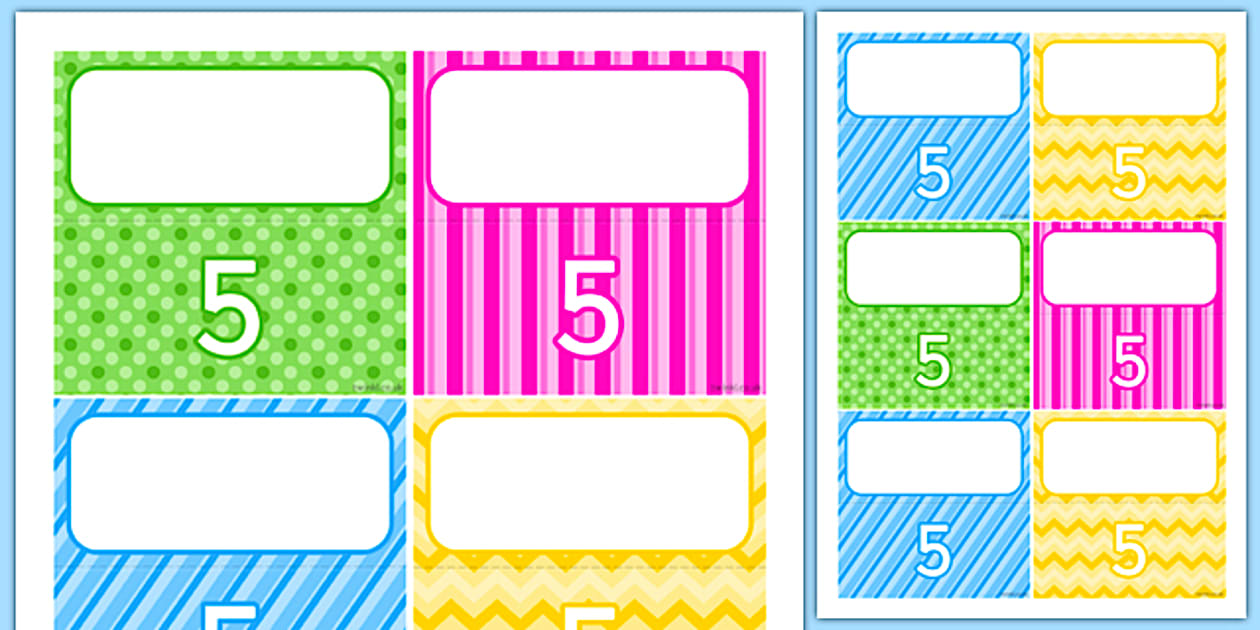 Editable 5th Birthday Party Place Names (Lehrer gemacht)