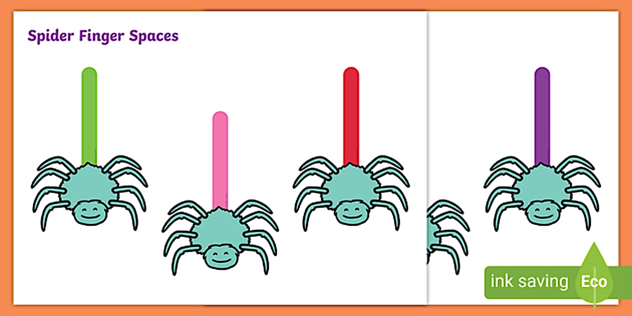 Finger Spacing Spiders (teacher made) - Twinkl