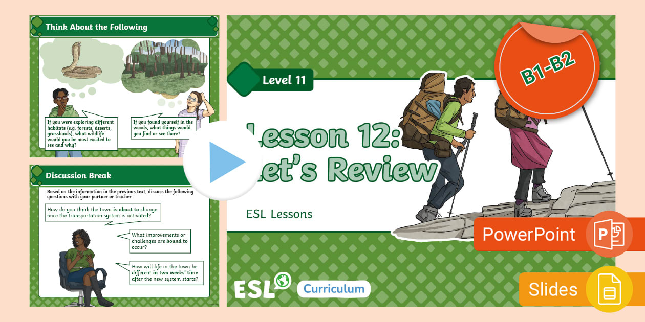 ESL Curriculum Level 11, Lesson 12 (Lehrer gemacht) - Twinkl