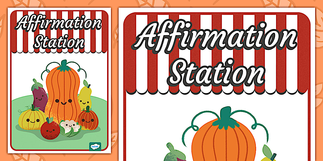 Autumn Market-Themed Affirmation Station Display Poster