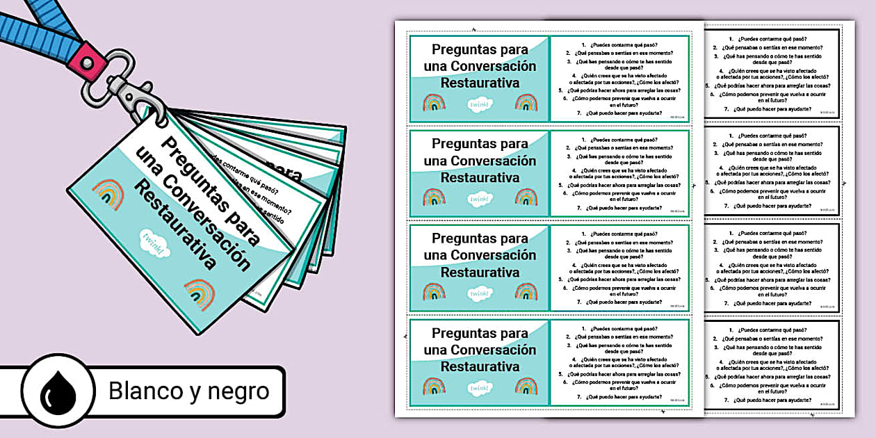 Tarjetas Actividad | Preguntas | Conversación restaurativa