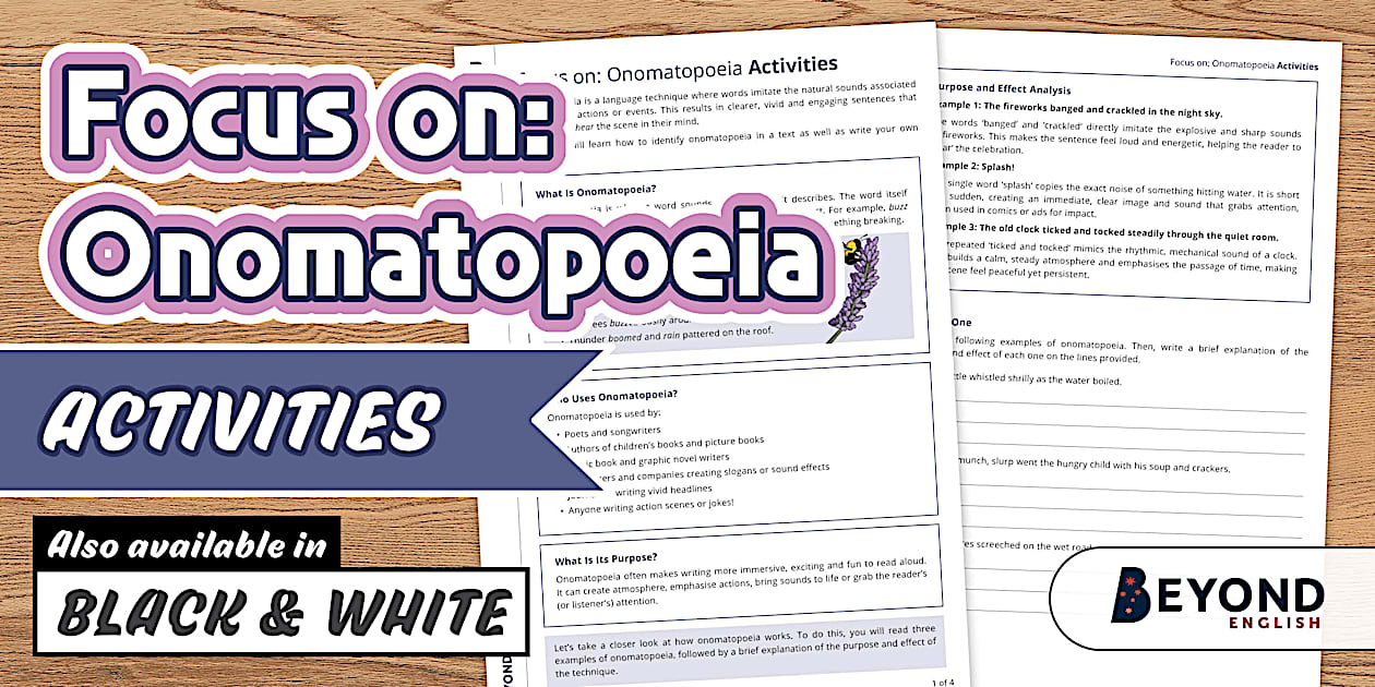 Focus on: Onomatopoeia (Activities)