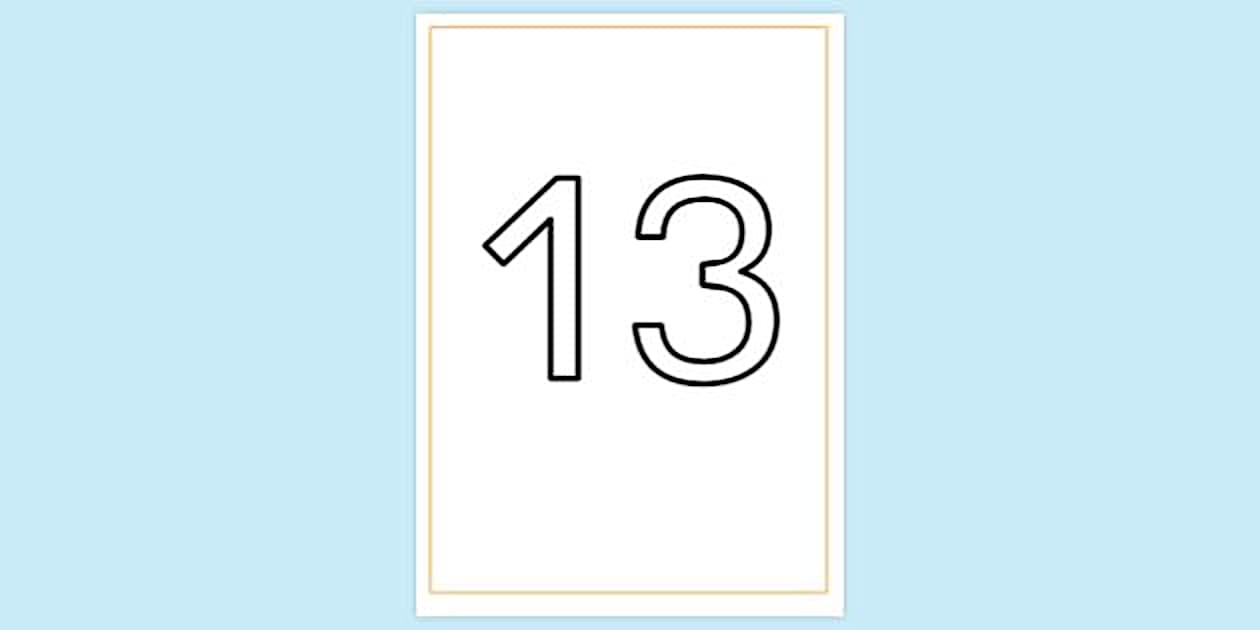 Number 13 Colouring Page | EYFS Number Colouring - Twinkl