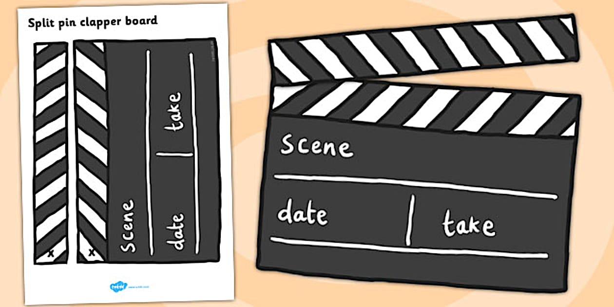 Editable Film Studio Role Play Clapper Board - Twinkl