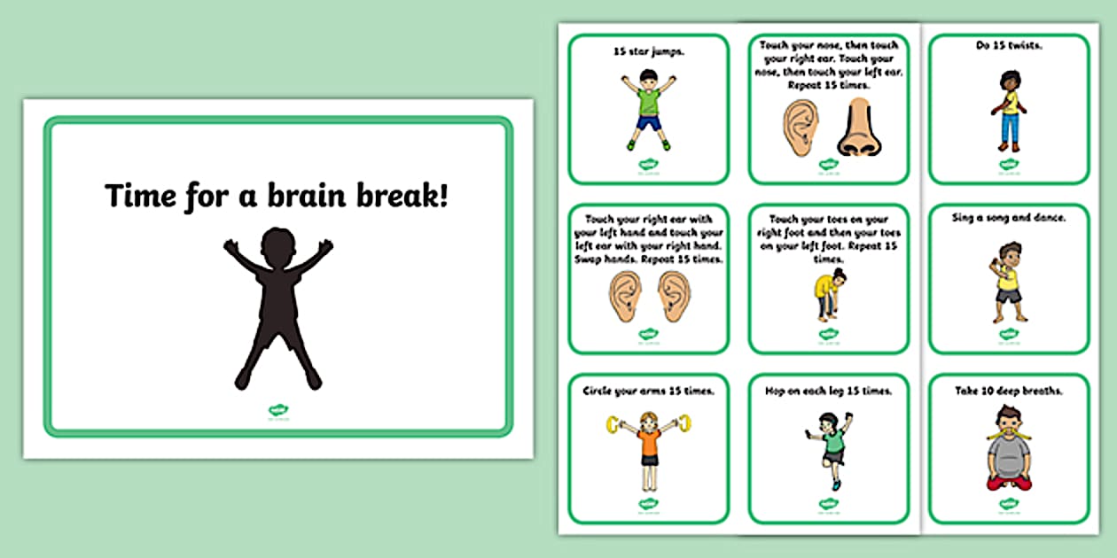 Editable Time For a Brain Break (l'enseignant a fait)
