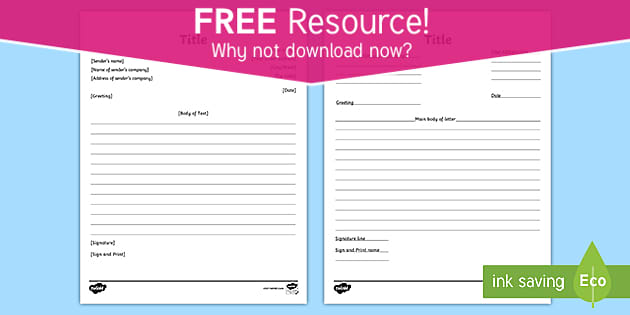 FREE Editable Formal Letter Template | Grade 3-5 ELA Writing