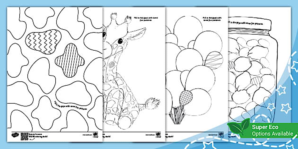 Fill in the Gaps Mindful Colouring Activity For Kids
