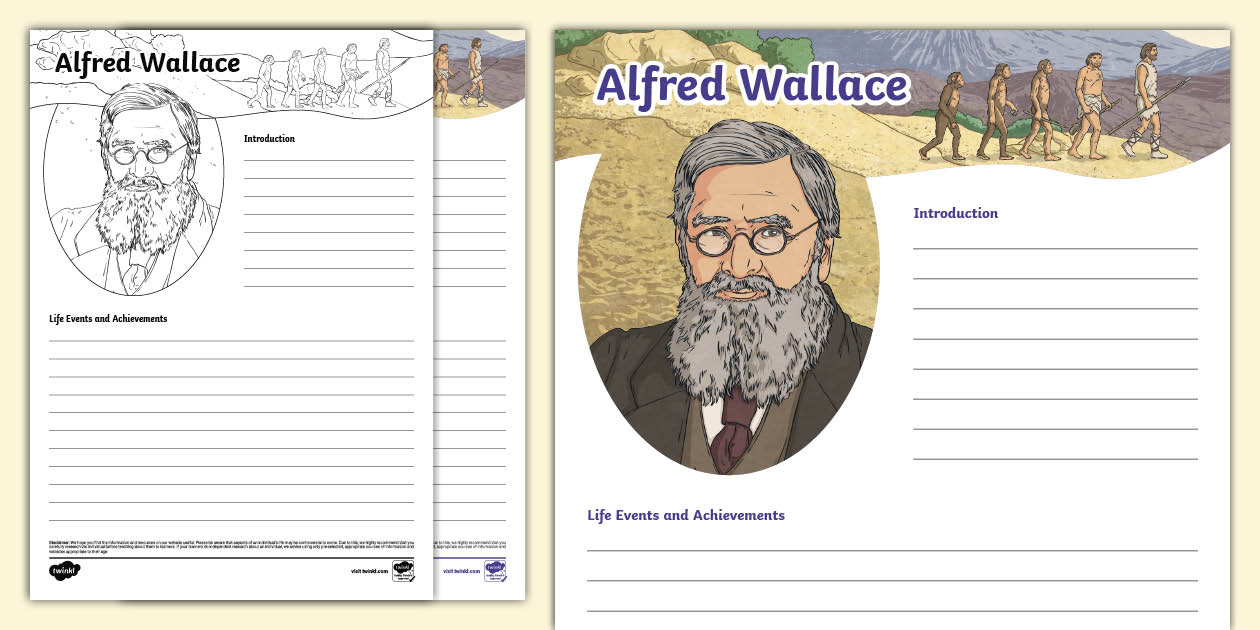 Alfred Wallace Biography Template - Twinkl Science - Twinkl