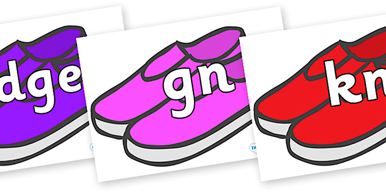 Cursive Silent Letters on Shoes (teacher made) - Twinkl