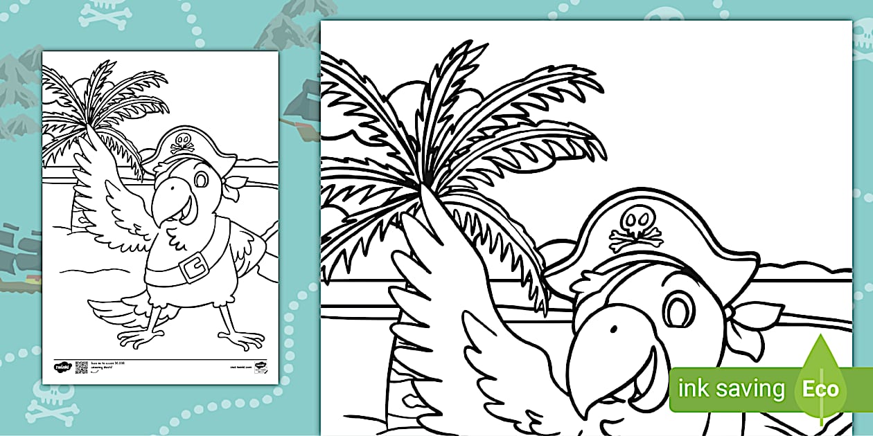 Pirate Bird Colouring Sheet