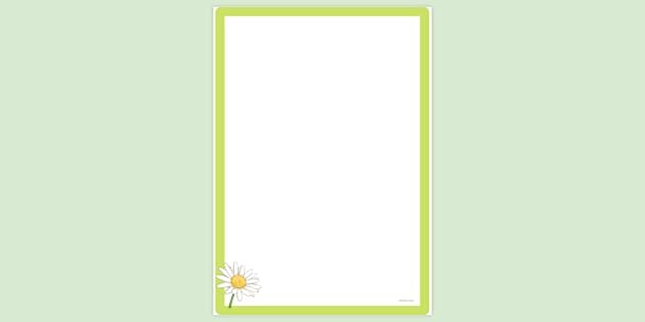 Simple Blank Printable Flower Page Border | Twinkl - Twinkl