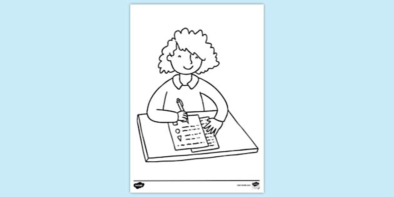 Homework Colouring Page - Fun Colouring Activity for Kids