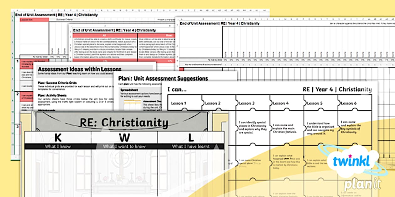 RE: Christianity Year 4 Unit Assessment Pack - Twinkl
