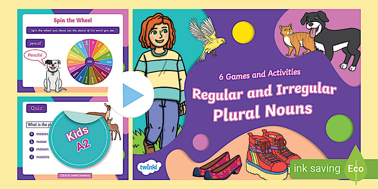 ESL Regular and Irregular Plural Nouns Games [Kids, A2]