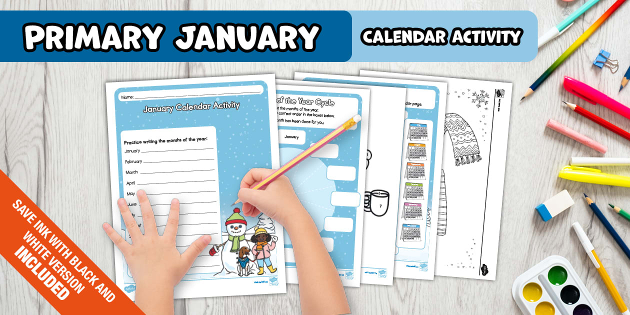 Primary January Calendar Activity