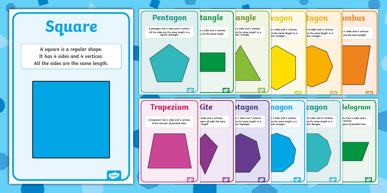 2D Shape Information Posters - Twinkl - KS1 (teacher made)