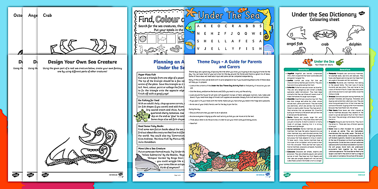 Under the Sea Theme Day Activity Pack