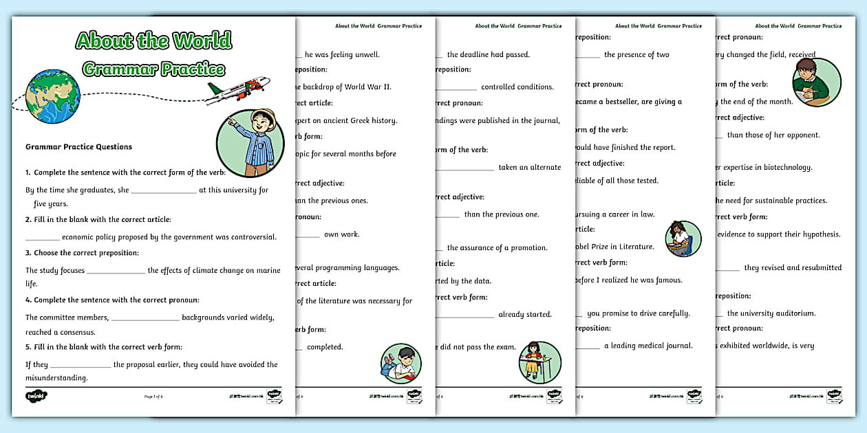 About the World - Grammar Practice (Advanced) (teacher made)