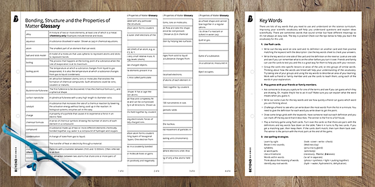 Bonding, Structure and Properties Glossary | GCSE | Beyond