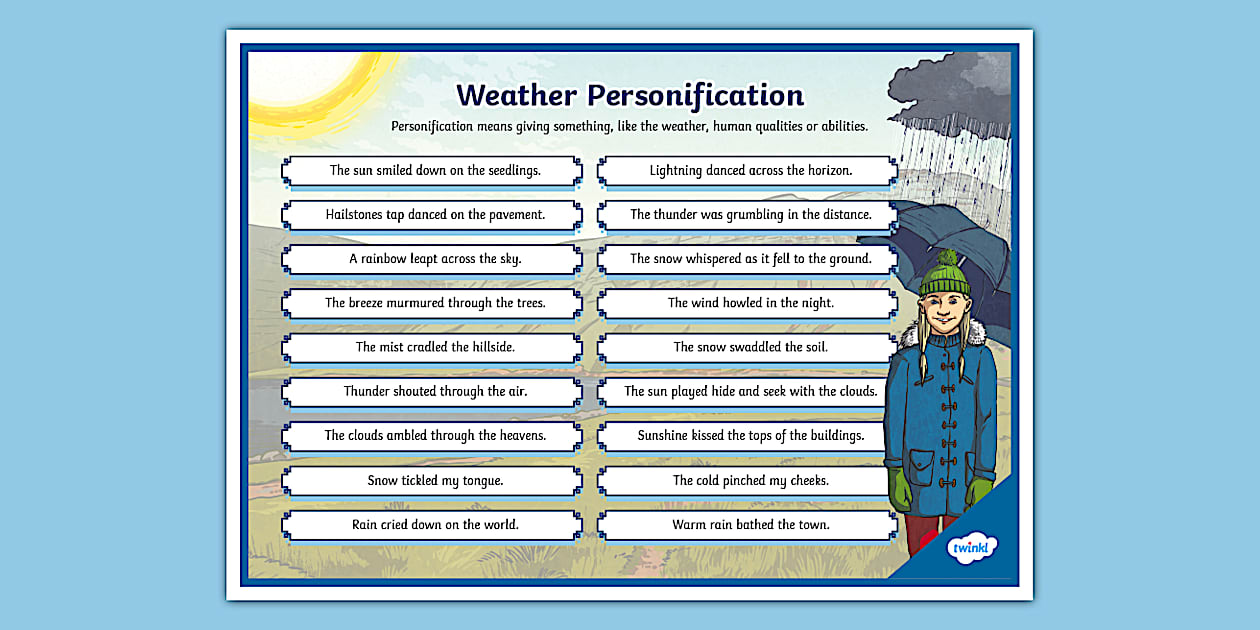 Weather Personification Word Mat - KS2 (teacher made)