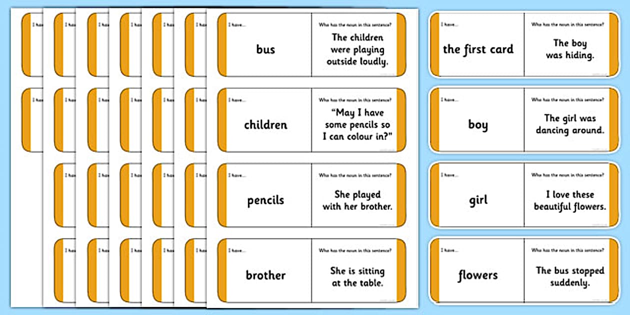 Nouns Exercise For Kids - I Have/Who Has Loop Cards - Twinkl