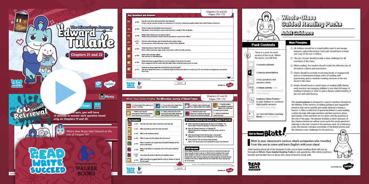 FREE! - The Miraculous Journey of Edward Tulane Whole-Class Guided Reading