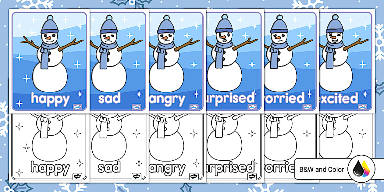 Snowman Emotions Posters (teacher made) - Twinkl